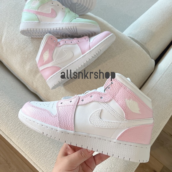 Jordan | Shoes | Custom Air Jordan Mid Pink | Poshmark